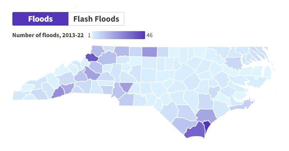 Interactive map: Where flooding occurs in North Carolina
