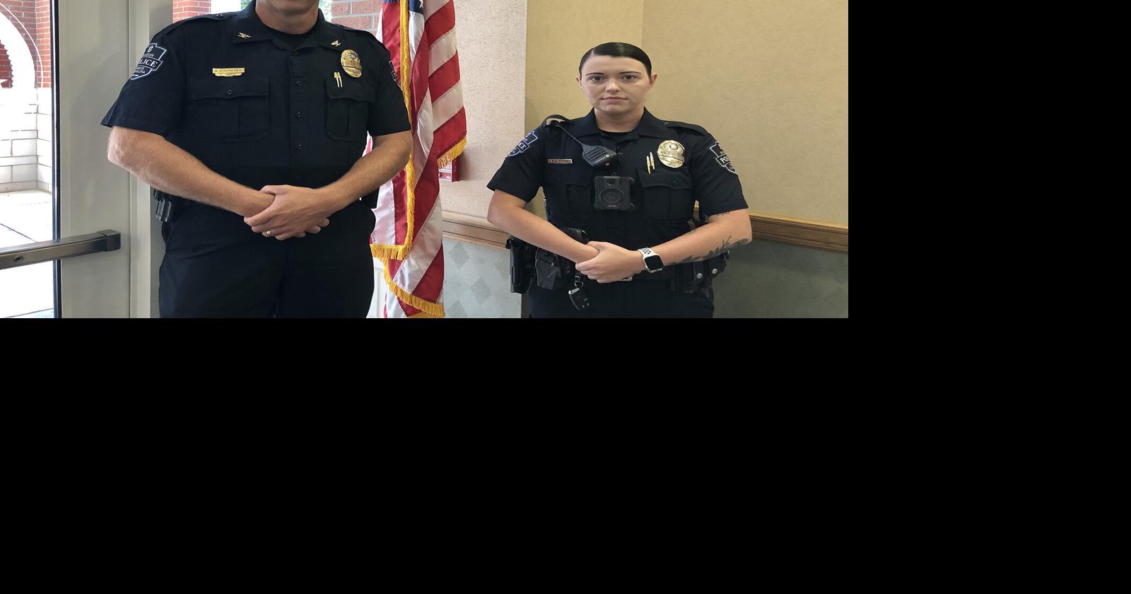 Marion police officer back in full uniform after serious wreck last year