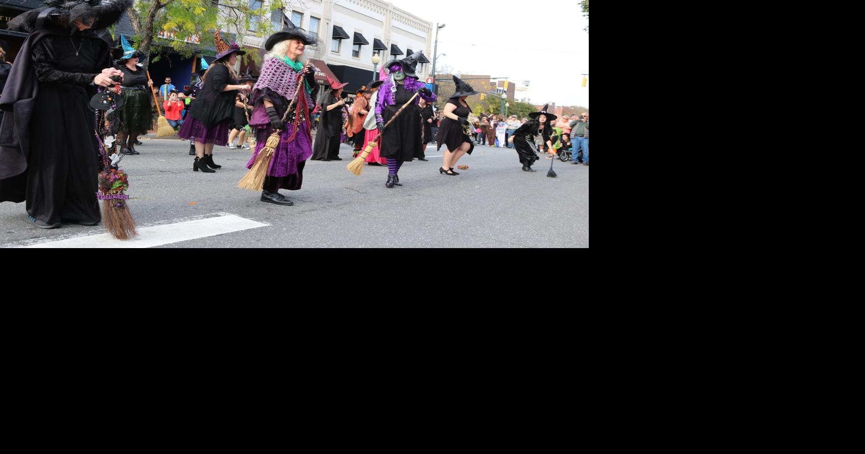 VIDEO: Witch flash mob performs in downtown Morganton