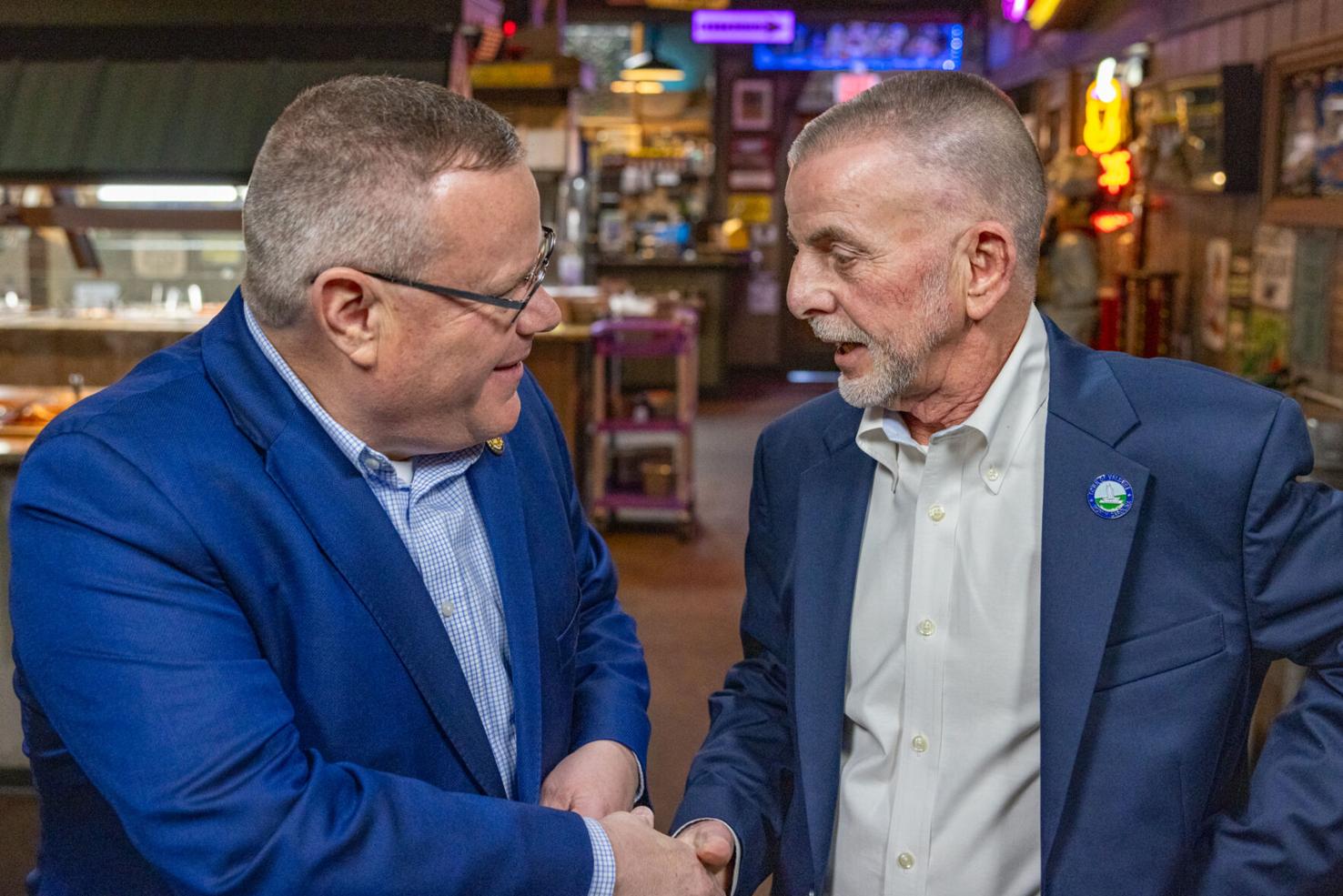 In Burke County NC visit, Tim Moore talks Helene, spending