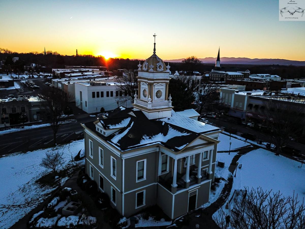 VIDEO: Drone captures footage of Downtown Morganton snowfall