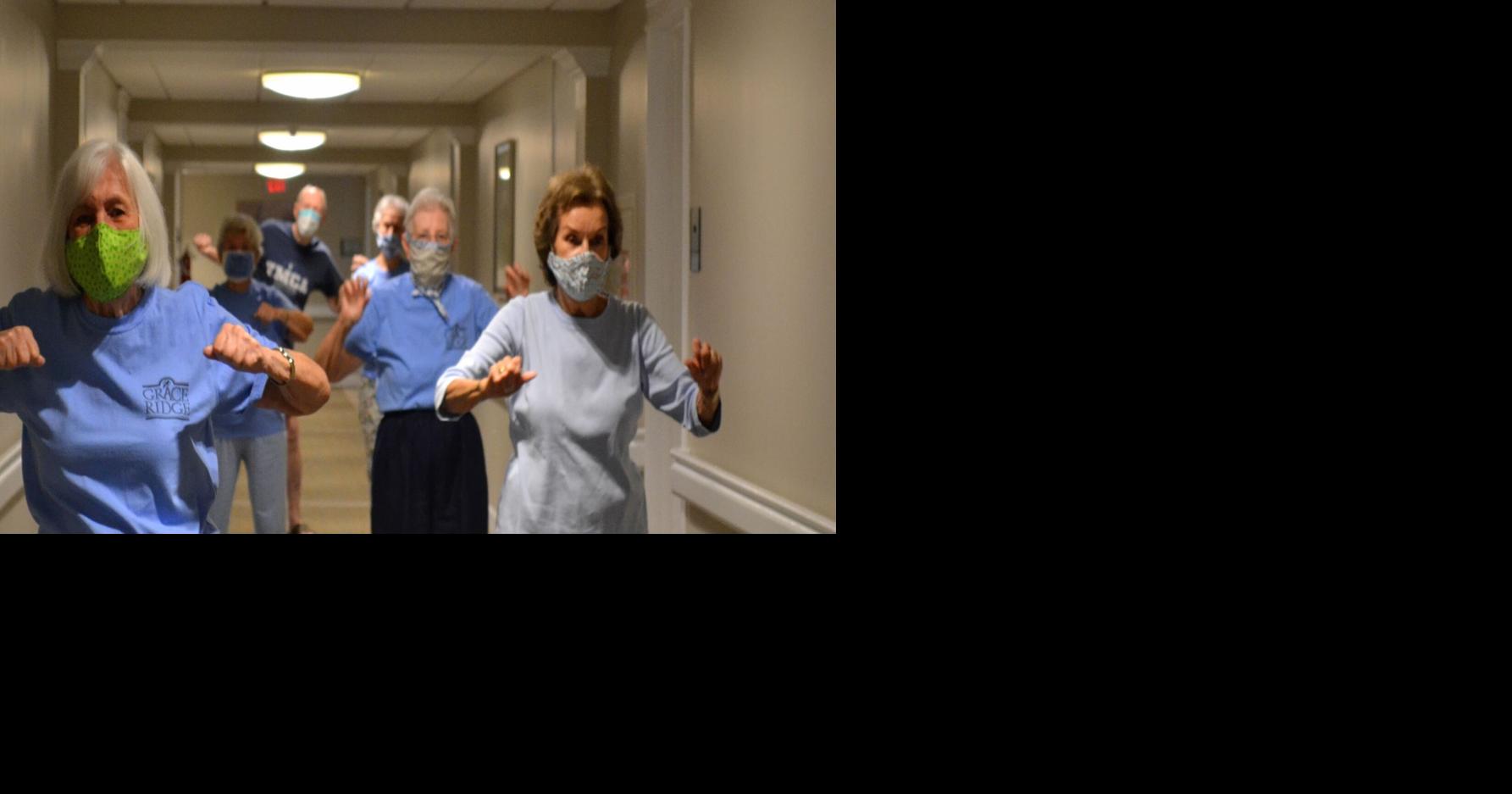 Hallway exercises help residents keep fit during COVID