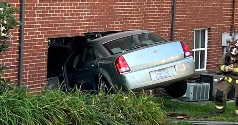 Woman critically injured after crashing into building in Morganton