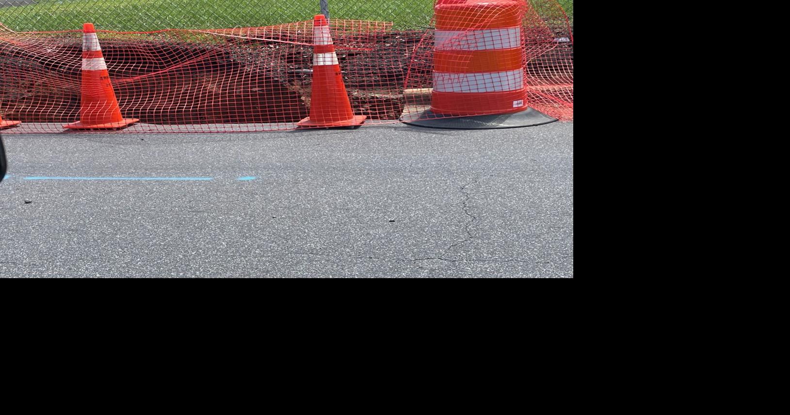Collapsed pipe causes hole on U.S. Hwy. 70 in Valdese NC
