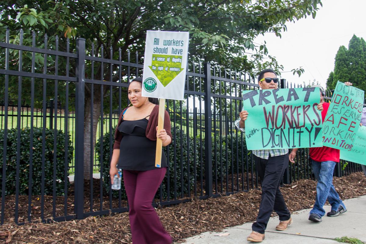 Groups protest outside Case Farms for right to use bathroom | News ...