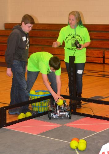 Middle school students participate in robotics competition