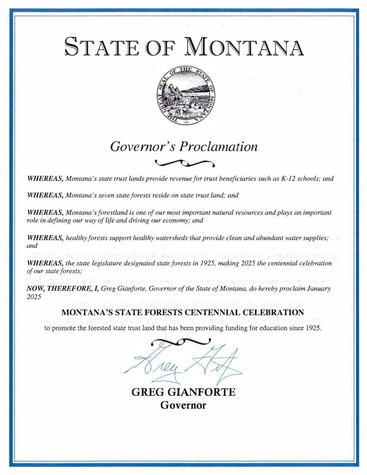 Governor marks centennial of Montana's state forests | State ...