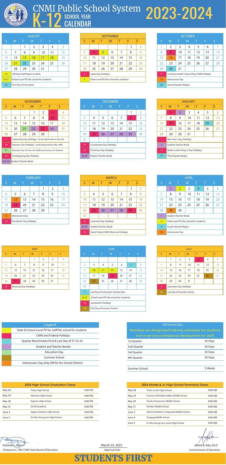 CNMI PSS SY 2023-2024 K-12 School Calendar | Ads | mvariety.com CNMI PSS SY 2023-2024 K-12 School Calendar | Ads | mvariety.com