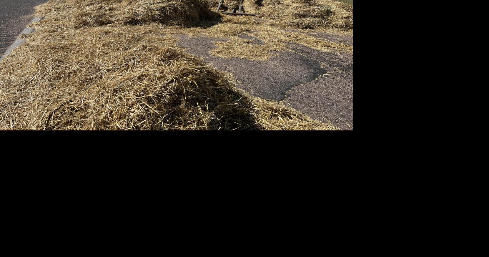 Trailer Breaks Loose Hauling Hay Bales, Causing Significant Damage in ...