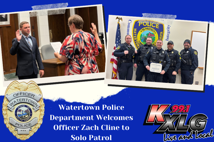 Watertown Police Department Welcomes Officer Zach Cline to Solo Patrol ...