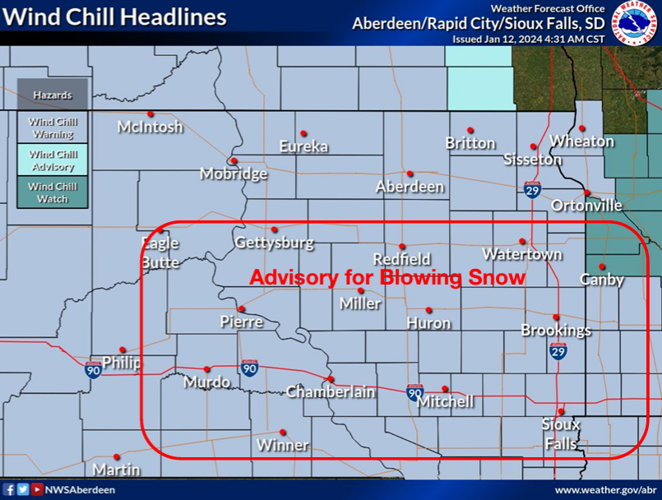 Northeast SD region could see ground blizzard conditions over the ...
