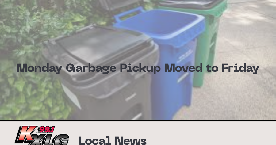 Monday Garbage Collection Moved to Friday | Local News | mykxlg.com