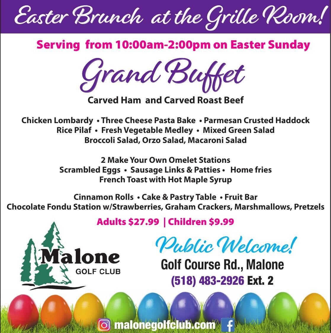 Malone Golf Club: Easter Brunch at the Grille Room | Landing Pages ...