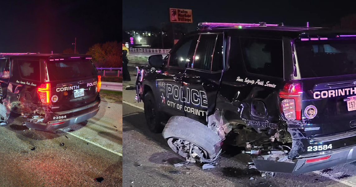 Distracted driver hits patrol vehicle in Corinth, prompting road safety ...