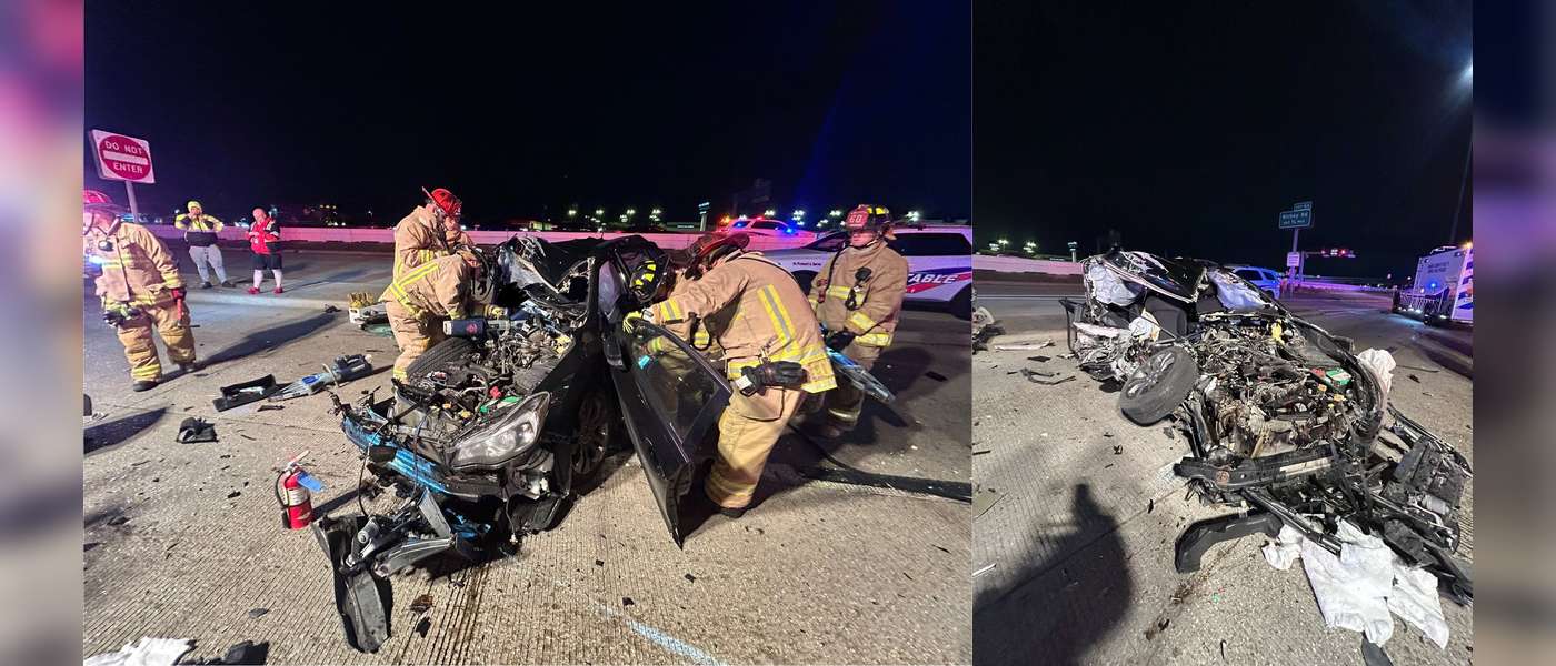 Vehicle reduced to ruble in Houston-area single-vehicle crash, two ...