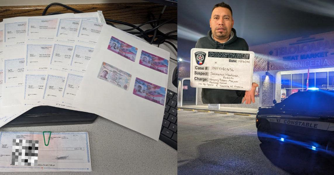 Suspect attempts to eat evidence during check fraud arrest in Texas ...
