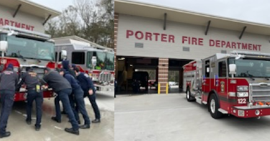 Porter Fire Department welcomes new engine in traditional ceremony ...