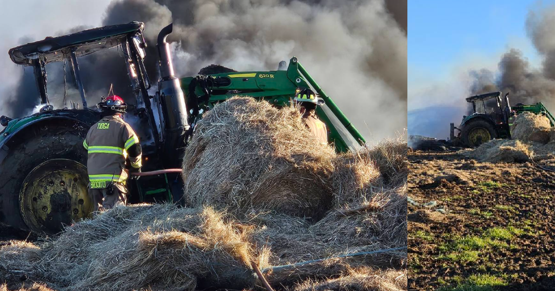 Tractor and hay bale fire extinguished in North Texas | North Texas ...