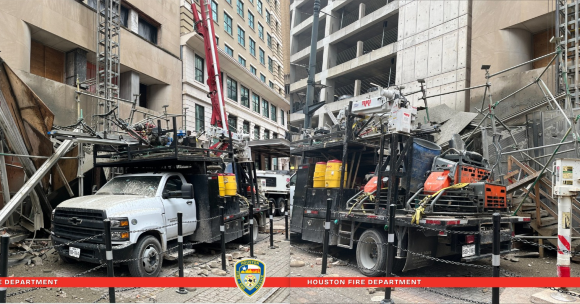 Scaffolding collapse in downtown Houston injures one | Upper Gulf Coast ...