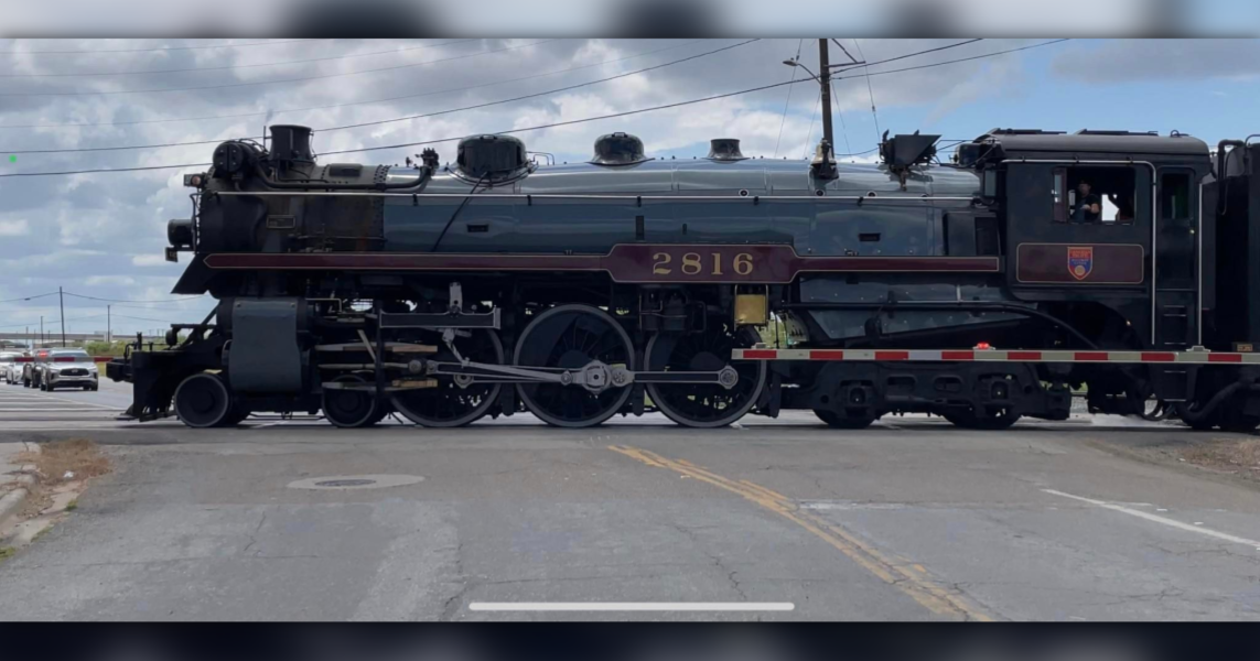 The Empress 2816 Steam Locomotive passes through town near Corpus ...