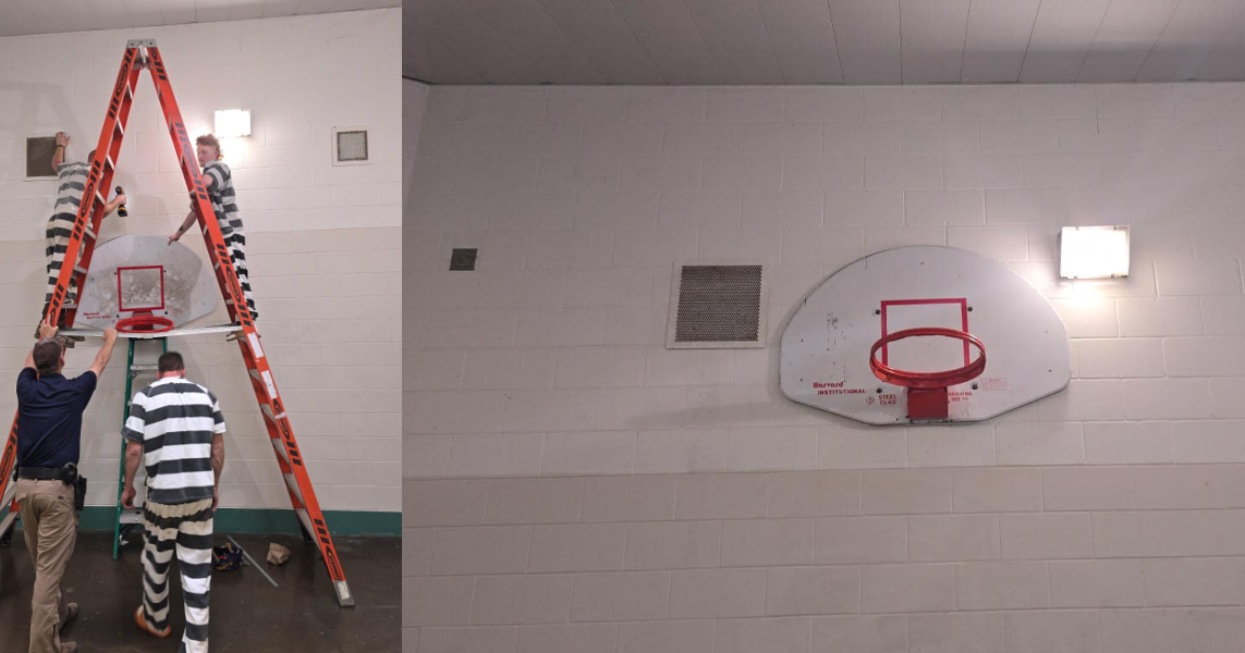 Basketball goal repurposed for Houston County jail recreation | Upper ...