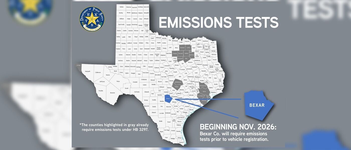 Texas drivers reminded of upcoming emissions test requirement in Bexar ...