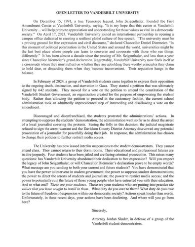 Student Protests Continue at Vanderbilt University | Pith in the Wind ...