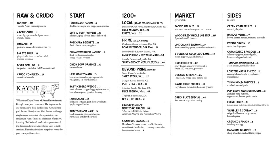 Kayne Prime Part II: The Menu | Food & Drink | nashvillescene.com