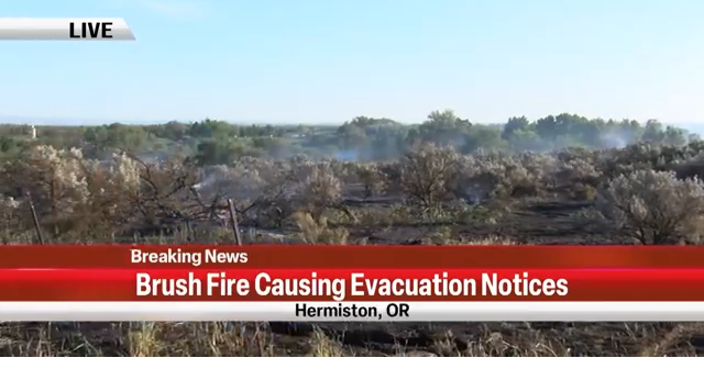 Fire north of Hermiston causes evacuation notice | Top-video ...