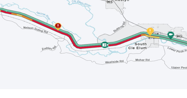 Eastbound I-90 construction delays traffic between Easton and Cle Elum ...