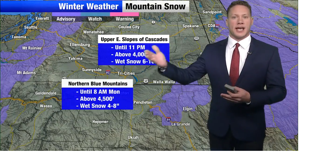 Mountain snow continues to fall in the Cascades and Blues while temps ...