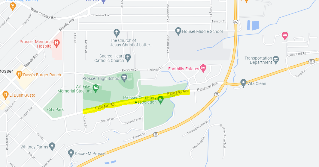 Paterson Road in Prosser will be reduced to one lane beginning ...