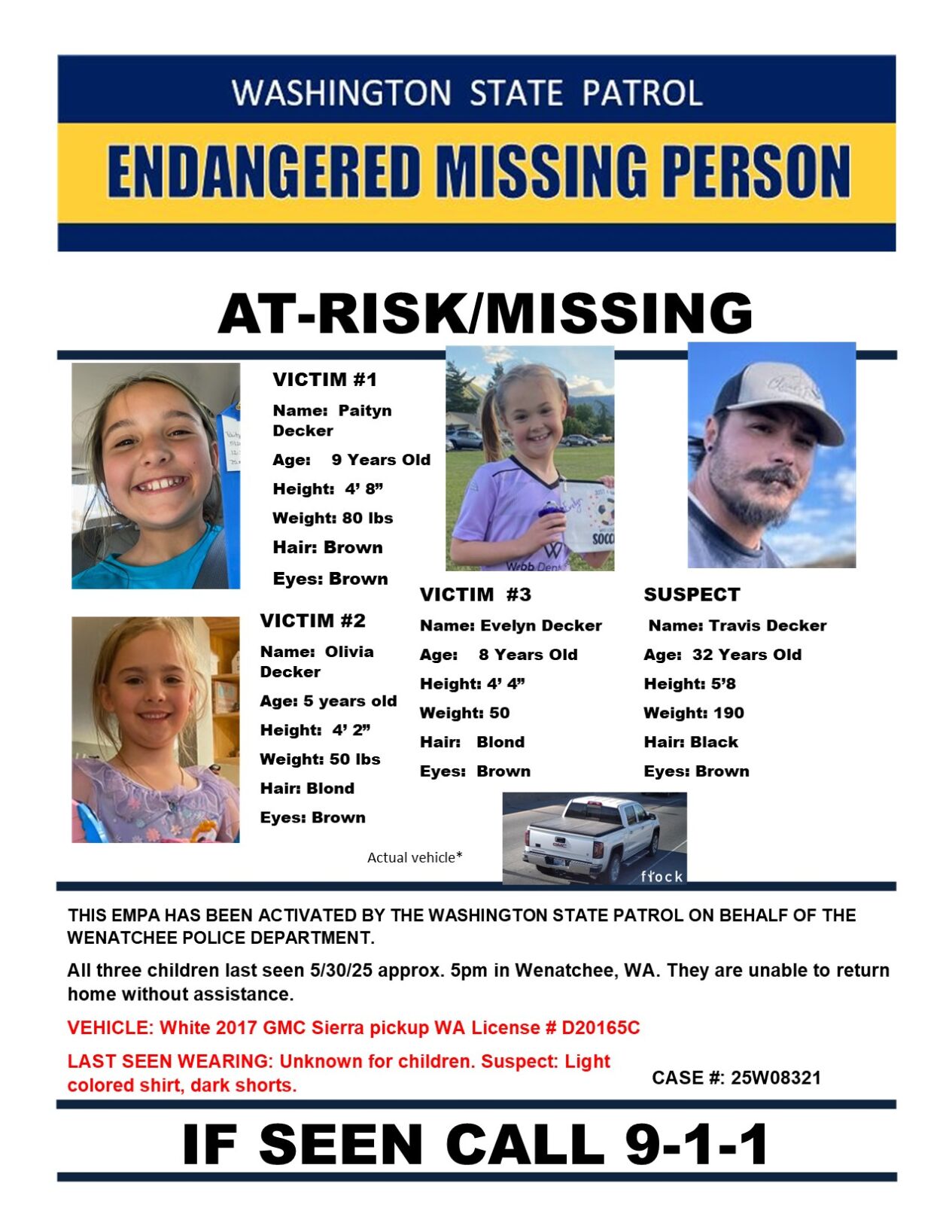 Endangered missing person alert issued for Wenatchee children | News ...