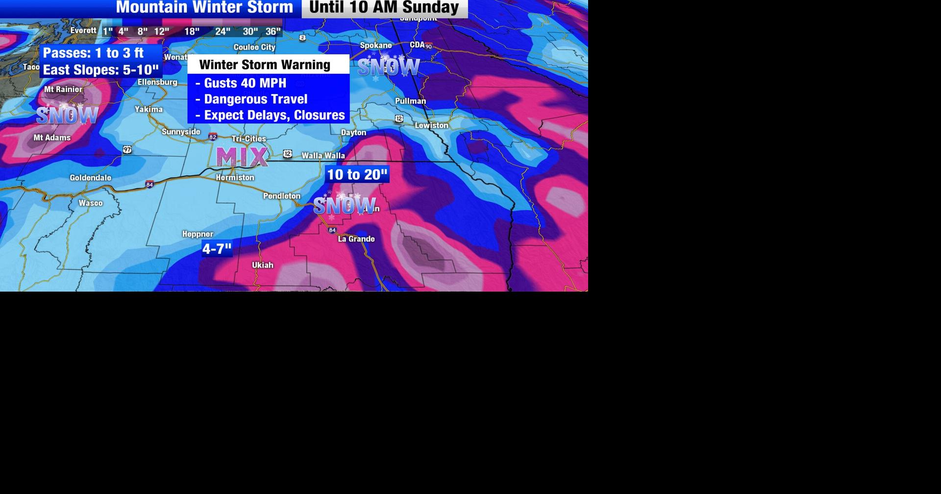 Weather Alert - Heavy Mountain Snow and Wintry Mix Lowlands | Weather ...