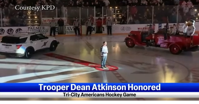 Trooper Dean Atkinson honored as hometown hero at Tri-City Americans ...
