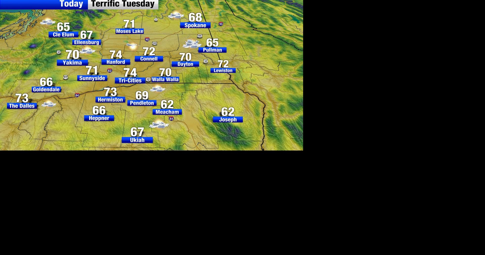 A terrific Tuesday with sunshine and 70s for the Columbia Basin ...