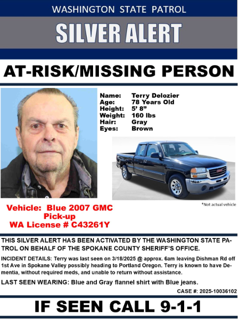 Missing persons 'silver alert' issued for at-risk man in Spokane | News ...