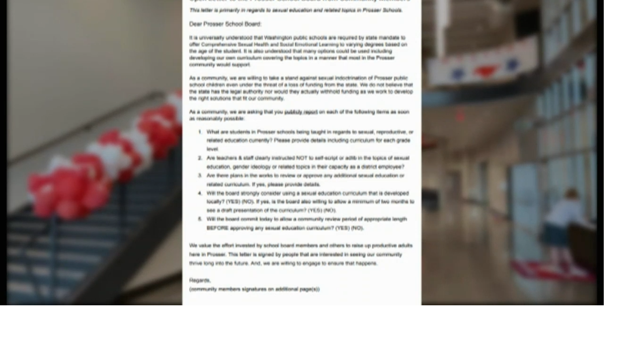 Prosser parents present an open letter to the School Board about ...
