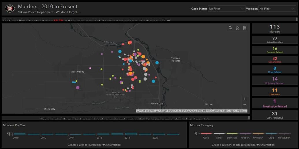 Yakima police release a "Murder Map" displaying all murders in Yakima ...