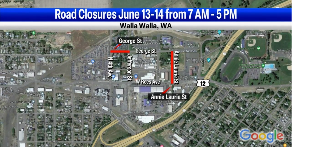 Three days of road closures set for Walla Walla | News | nbcrightnow.com