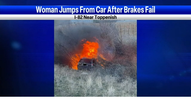 Brake failure leads to I-82 car fire, how to react to faulty brakes | News | nbcrightnow.com