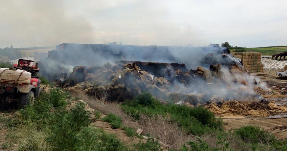 Firefighters Monitoring Haystack Fires Burning Near Sunnyside ...