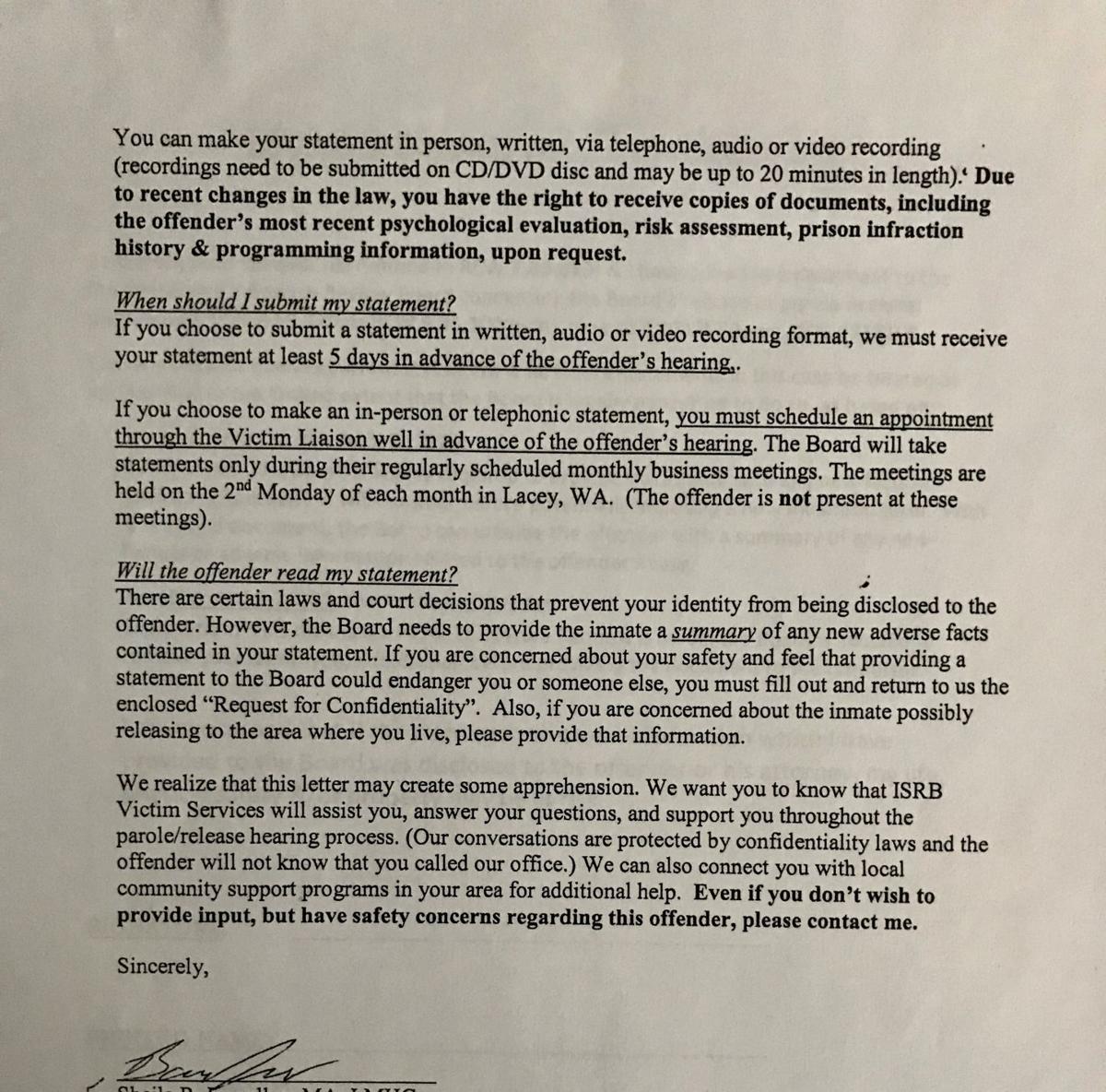 Parole Letter | Regional | nbcrightnow.com