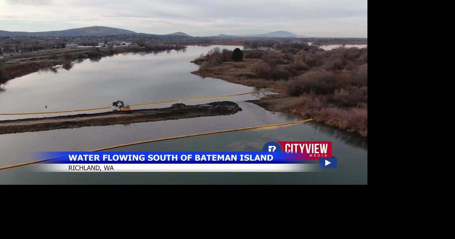 Water flows on Bateman Island's south side for the first time in ...
