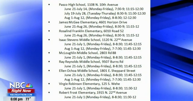 Free breakfast and lunch available through Pasco schools over summer ...