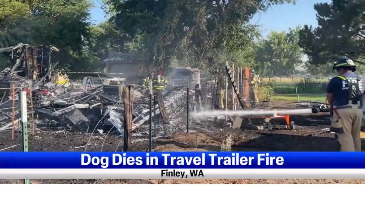 Travel trailer fire burns half acre in Finley | News | nbcrightnow.com