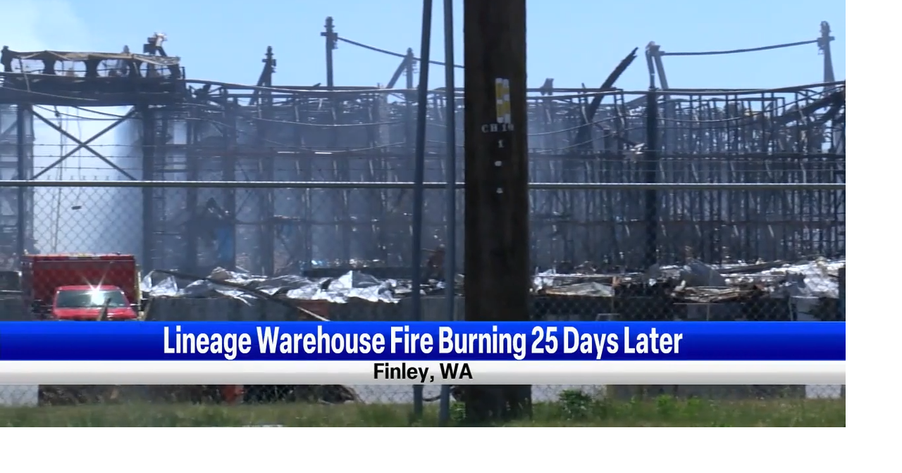 Lineage warehouse fire burning 25 days later | Video | nbcrightnow.com