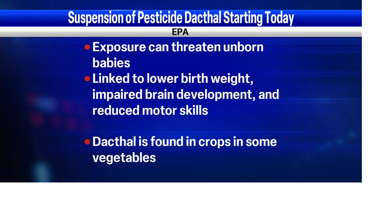 EPA issues emergency order to stop use of pesticide Dacthal due to ...