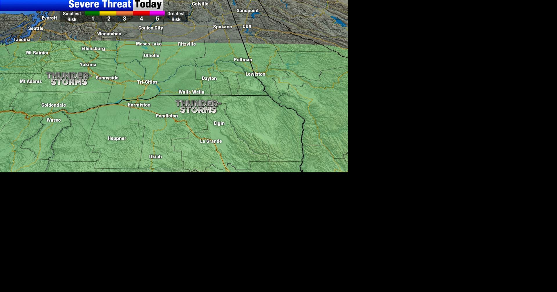 A gusty day with broken clouds that could produce a weak thunderstorm ...
