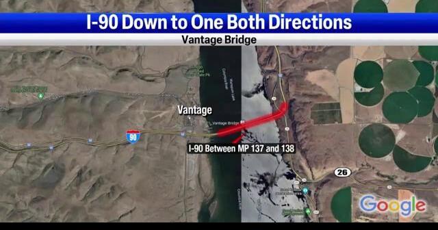 I-90 Vantage Bridge seeing single lane closures in both directions ...